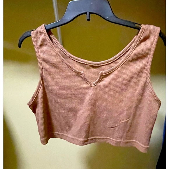 Tops | Cute Pink Crop Top With V Cut Out In Front Great Condition Size ...
